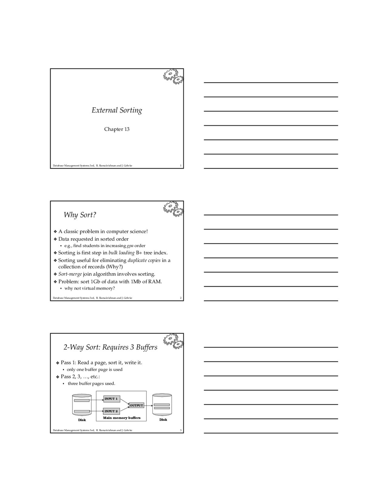 Sorting Database Management Systems Lecture 14 Slides Computer Science