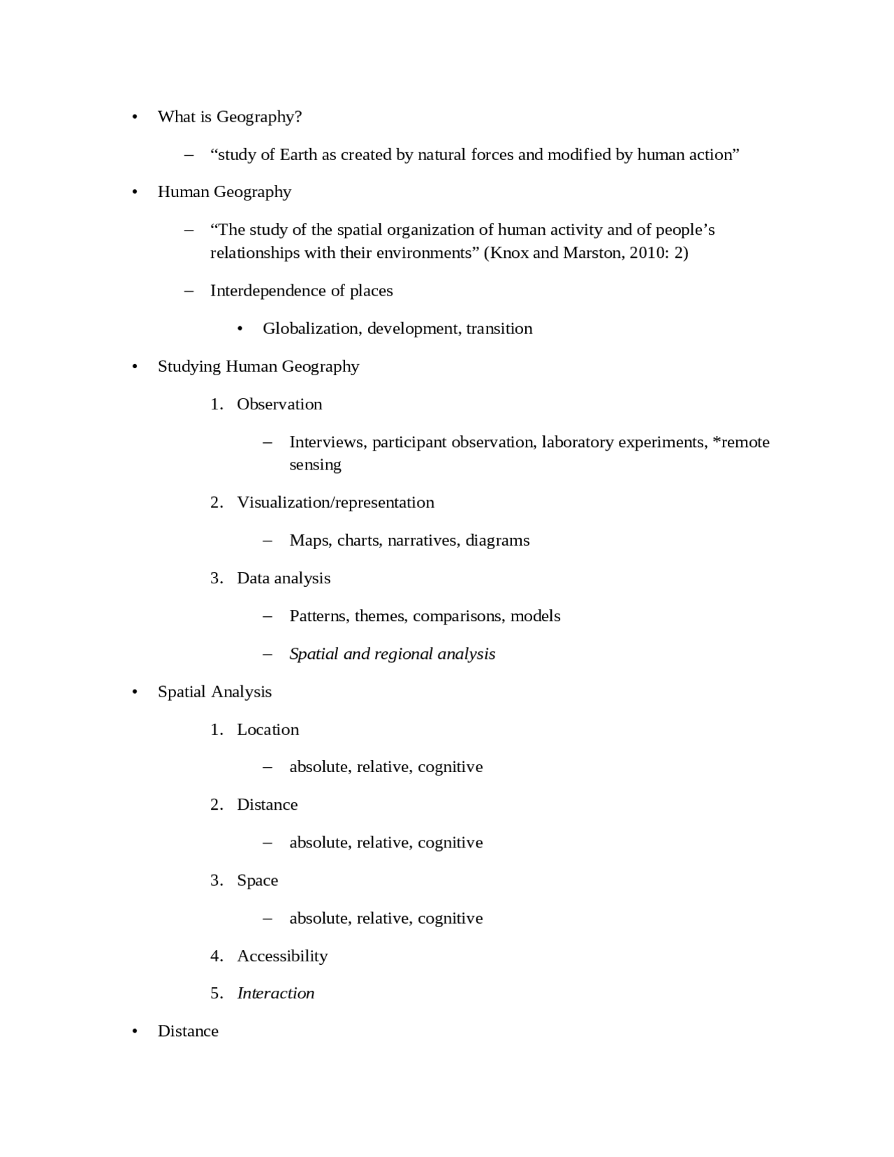 Geography - Human Geography: People, Places, and Cultures - Notes ...