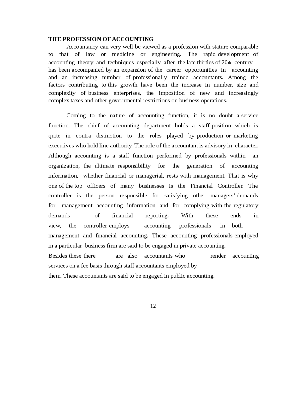 Accounting For Managers The Profession Of Accounting Notes Finance
