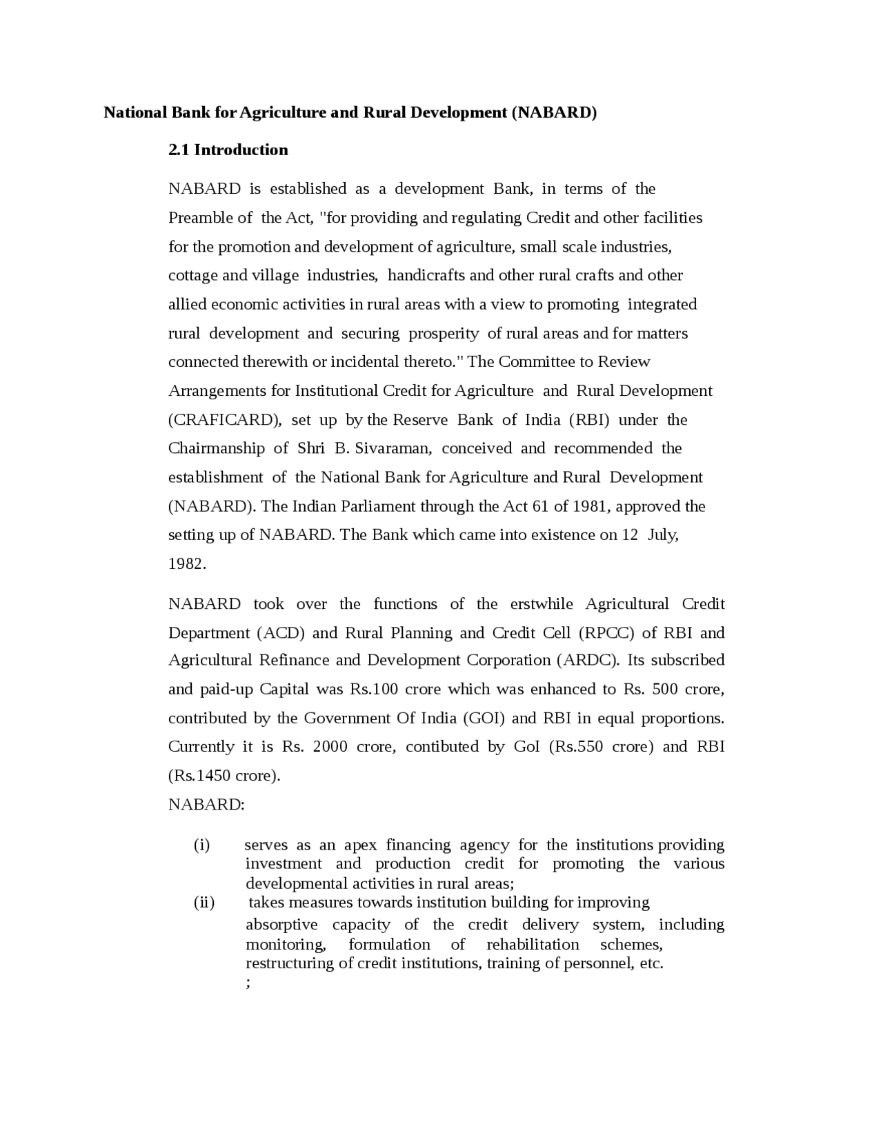 Indian Financial System - NABARD - Notes - Finance - Docsity