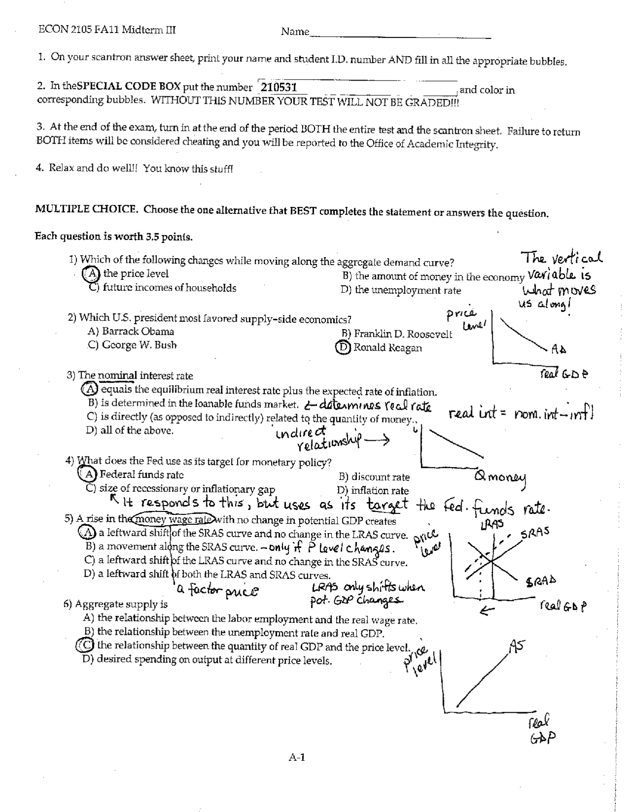 30 Solved Mcqs Principles Of Macroeconomics Exam 3 Econ 2105 Docsity