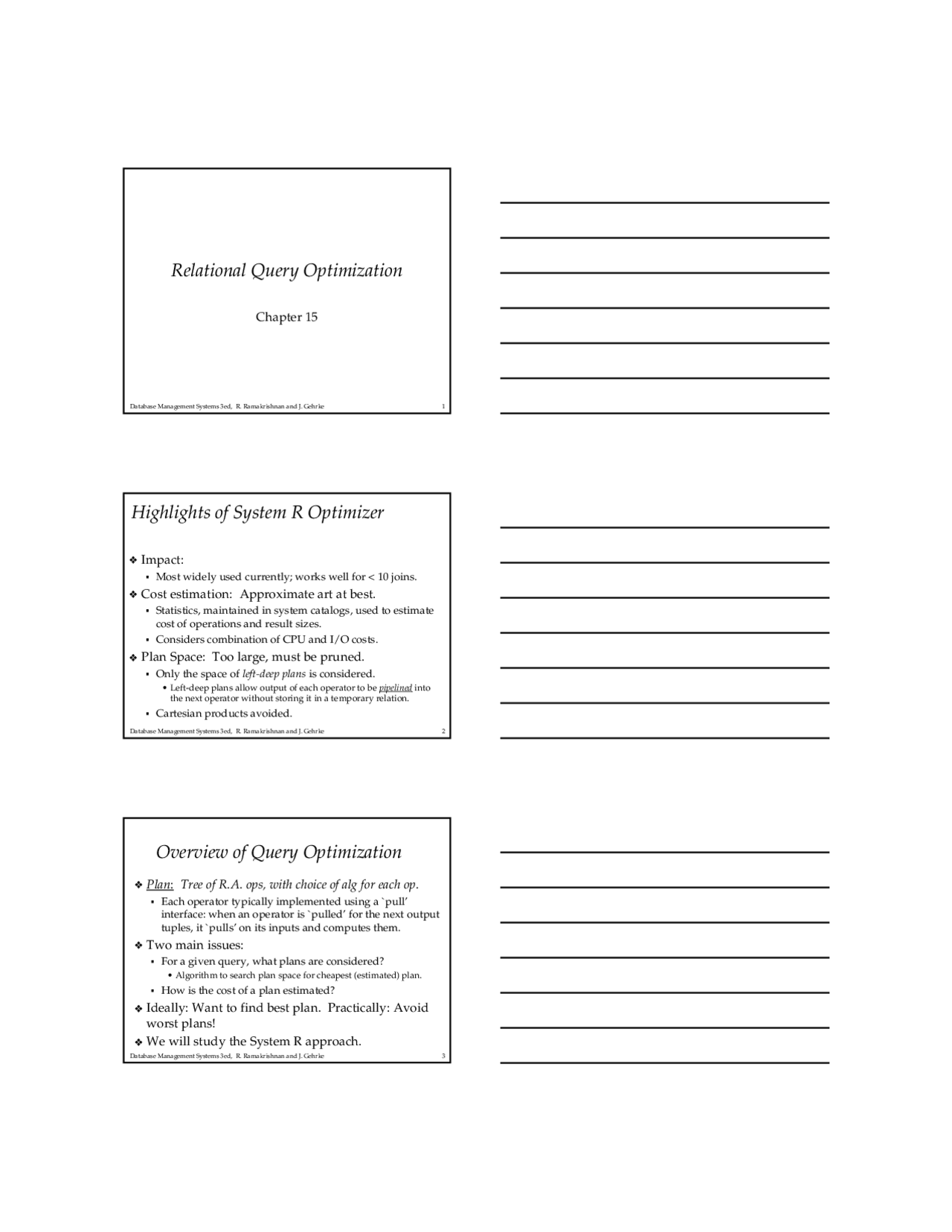 Relational Query Optimization Database Management Systems Lecture 17 Slides Computer Science