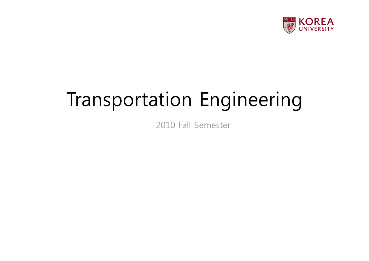 Components Transportation Engineering Lecture 02 Slides Engineering
