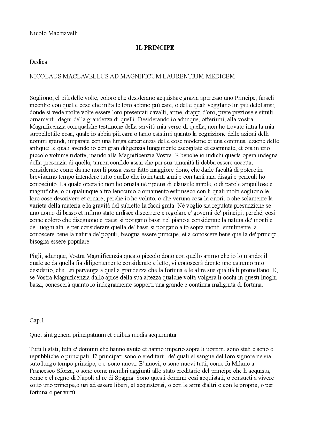 Il Principe Docsity