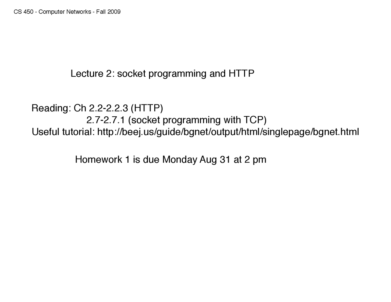 Socket Programming Introduction To Networking Lecture 02 Slides