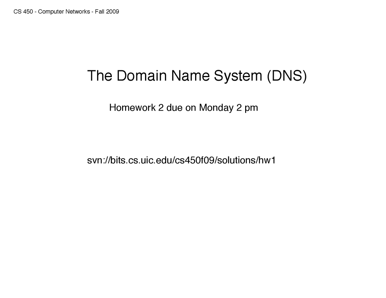 Domain Name System Introduction To Networking Lecture 07 Slides