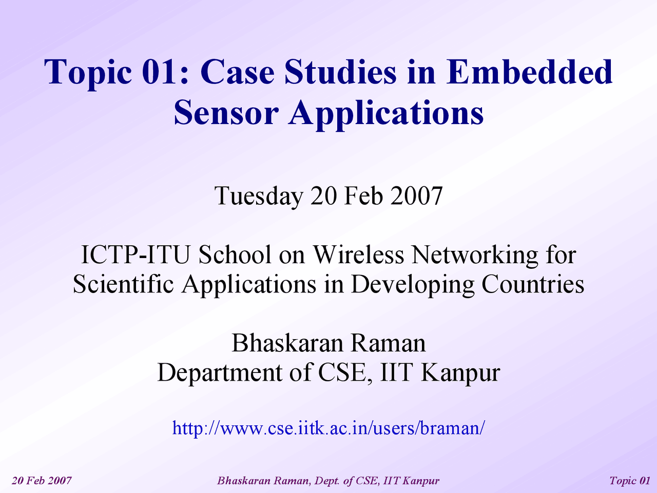 Wireless Sensor Networks-Embedded Wireless Sensors-Lecture 01 Slides-Computer Science ...