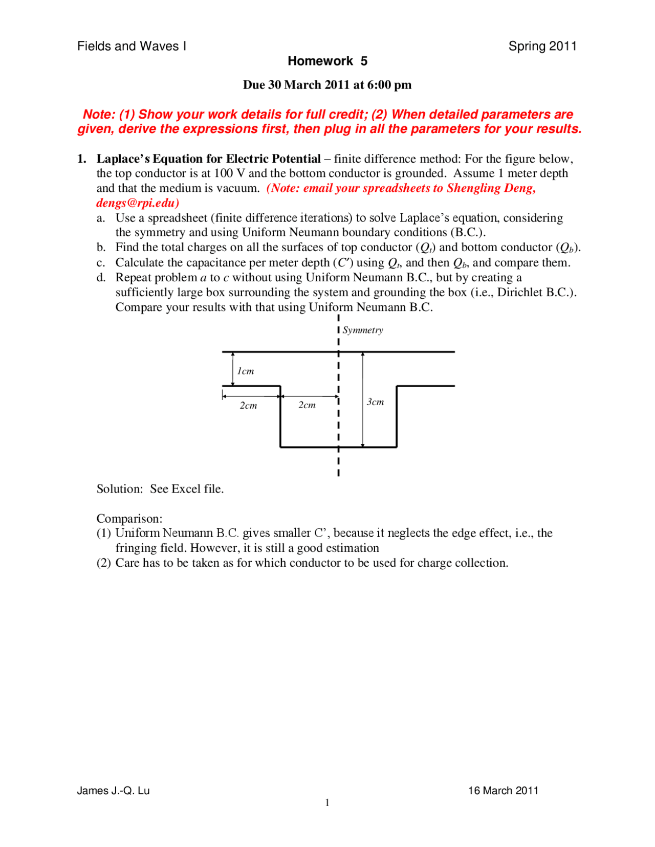 Magnetic Field Calculations for a Solenoid - Prof. James T. Lu | Assignments Electrical and ...
