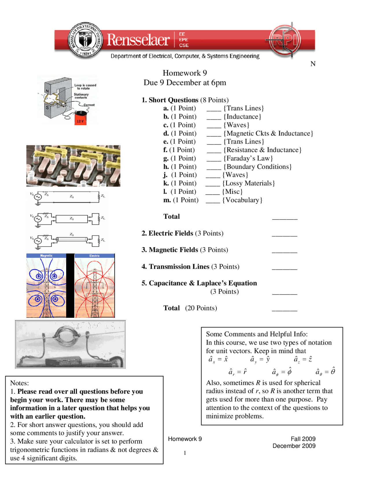 Magnetic Fields and Electromagnetic Waves Homework 9 - Prof. Kenneth A ...