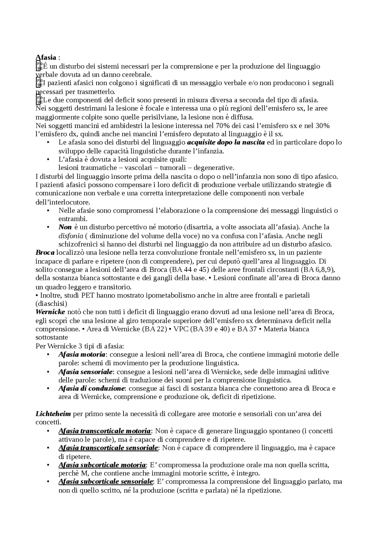 Neuropsicologia Docsity