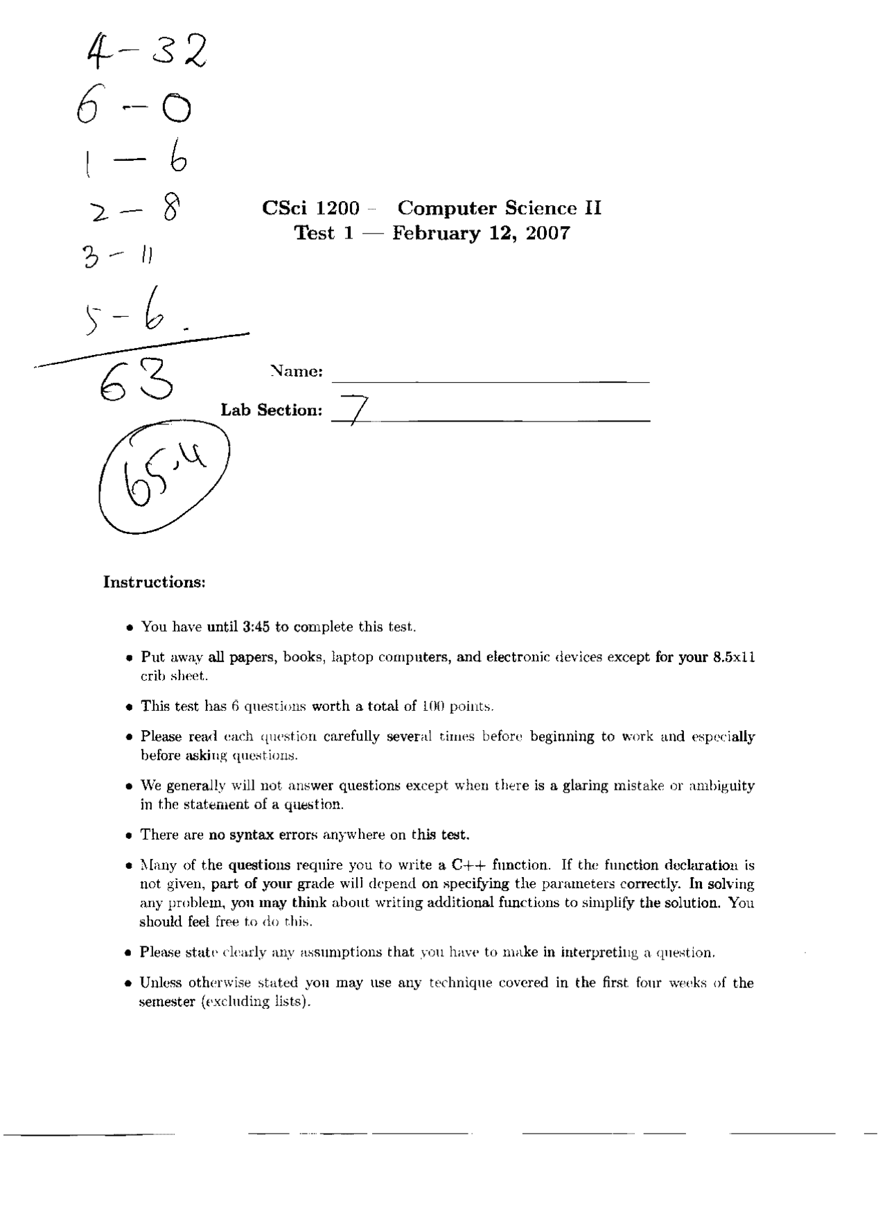 Exam 6 Questions With Solutions Data Structures Csci 1200 Docsity