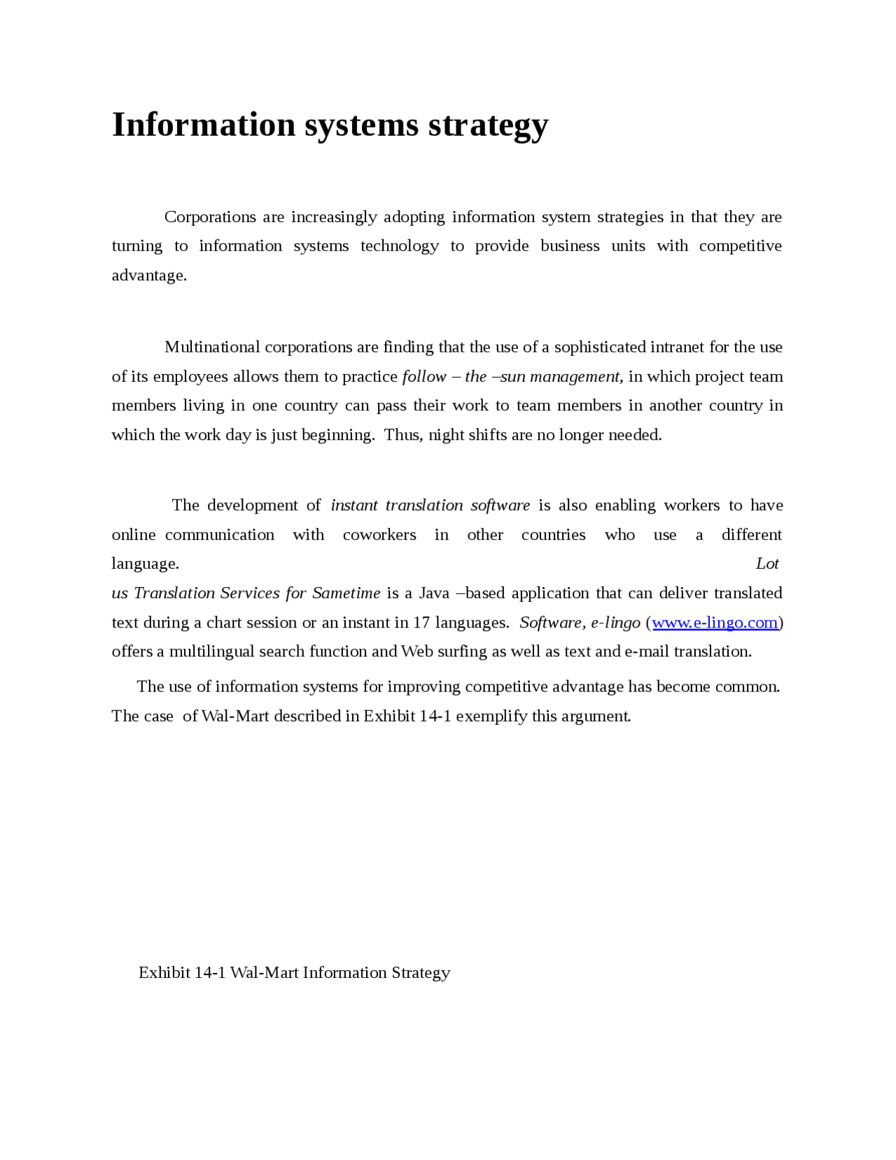 Strategic Management - Information systems strategy - Notes - Business ...