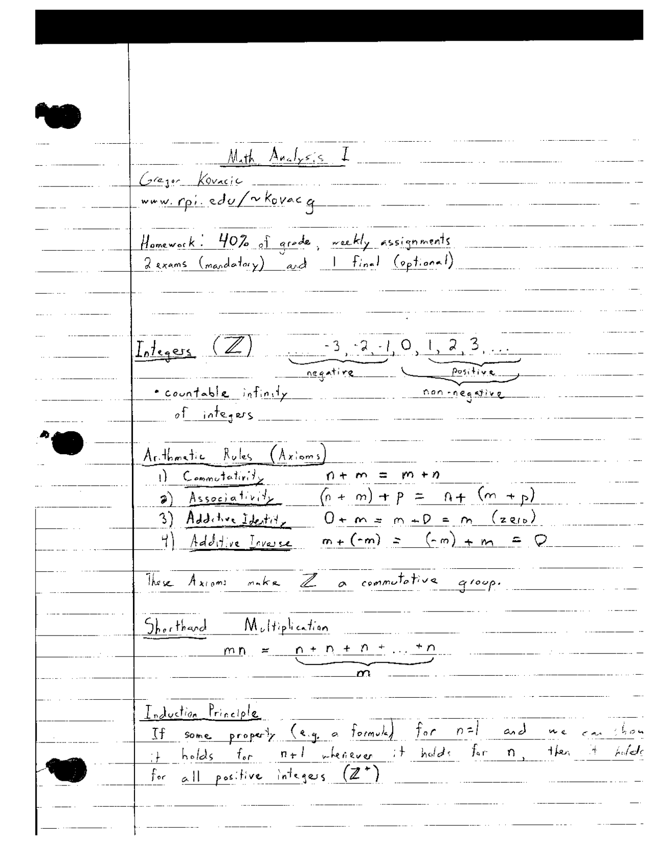 Notes on Gregory Koranic in Math Analysis l | MATH 4200 | Study notes ...