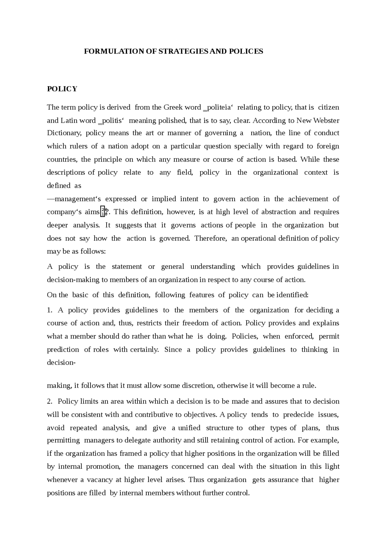 Strategic Financial Management - Formulation Of Strategies And Polices ...