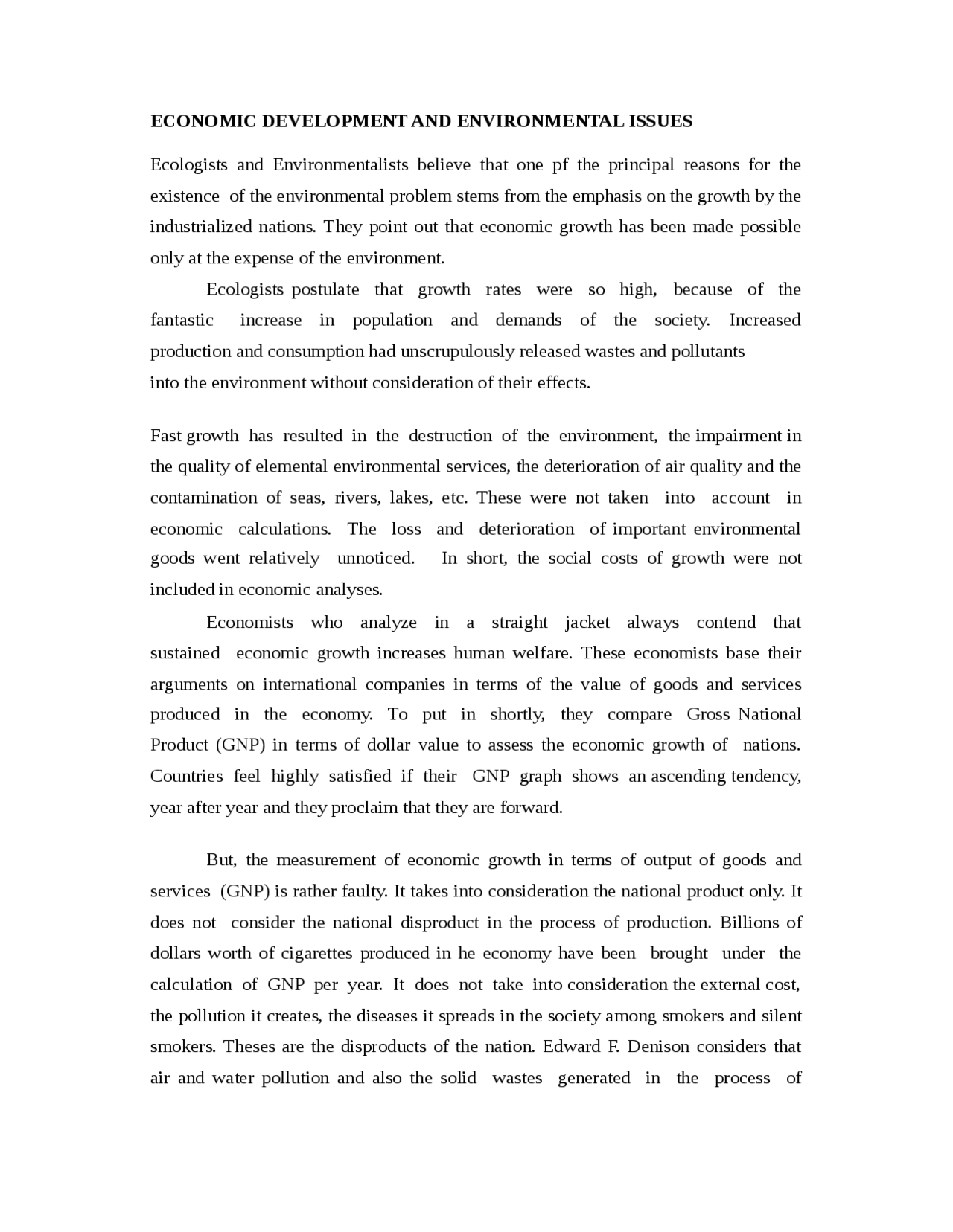 Business Environment - Economic Development And Environmental Issues ...