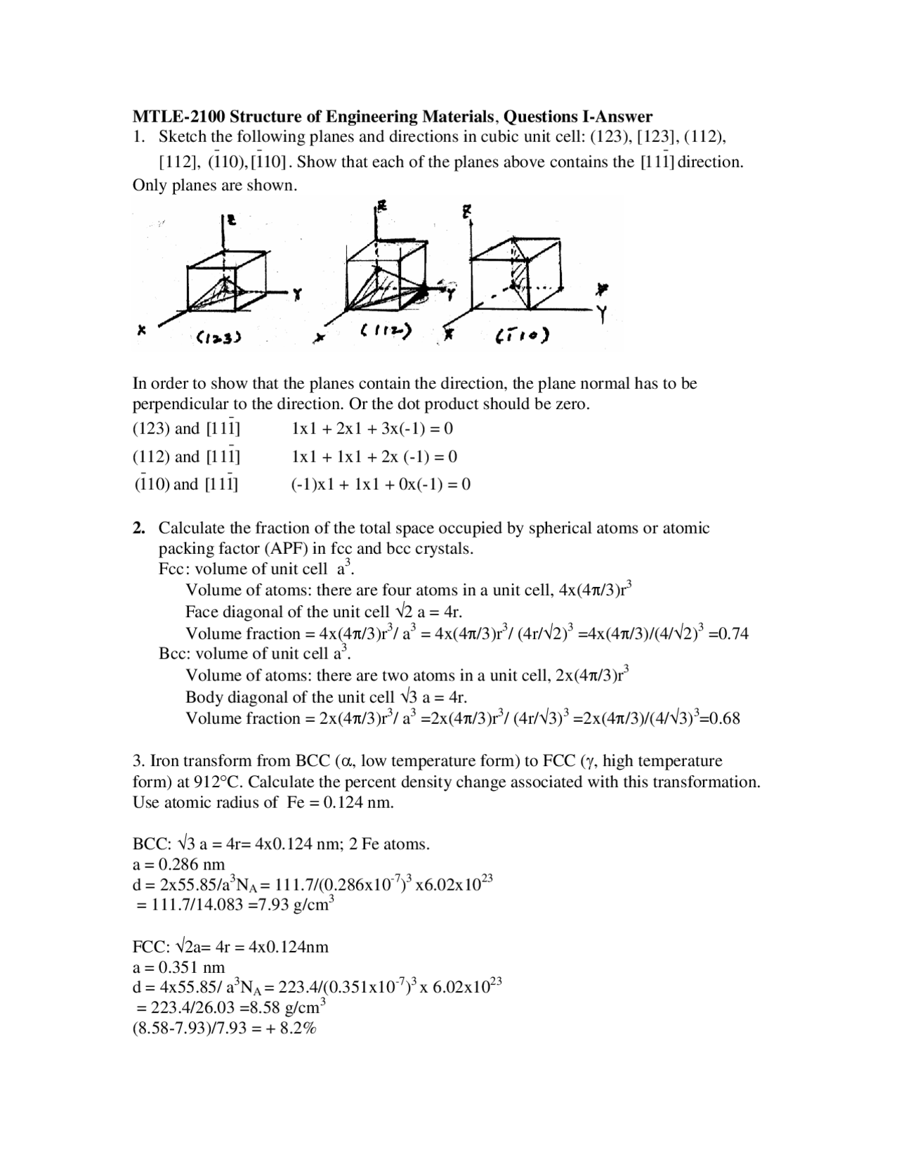 14 Questions On Structure Of Engineering Materials Assignment 1