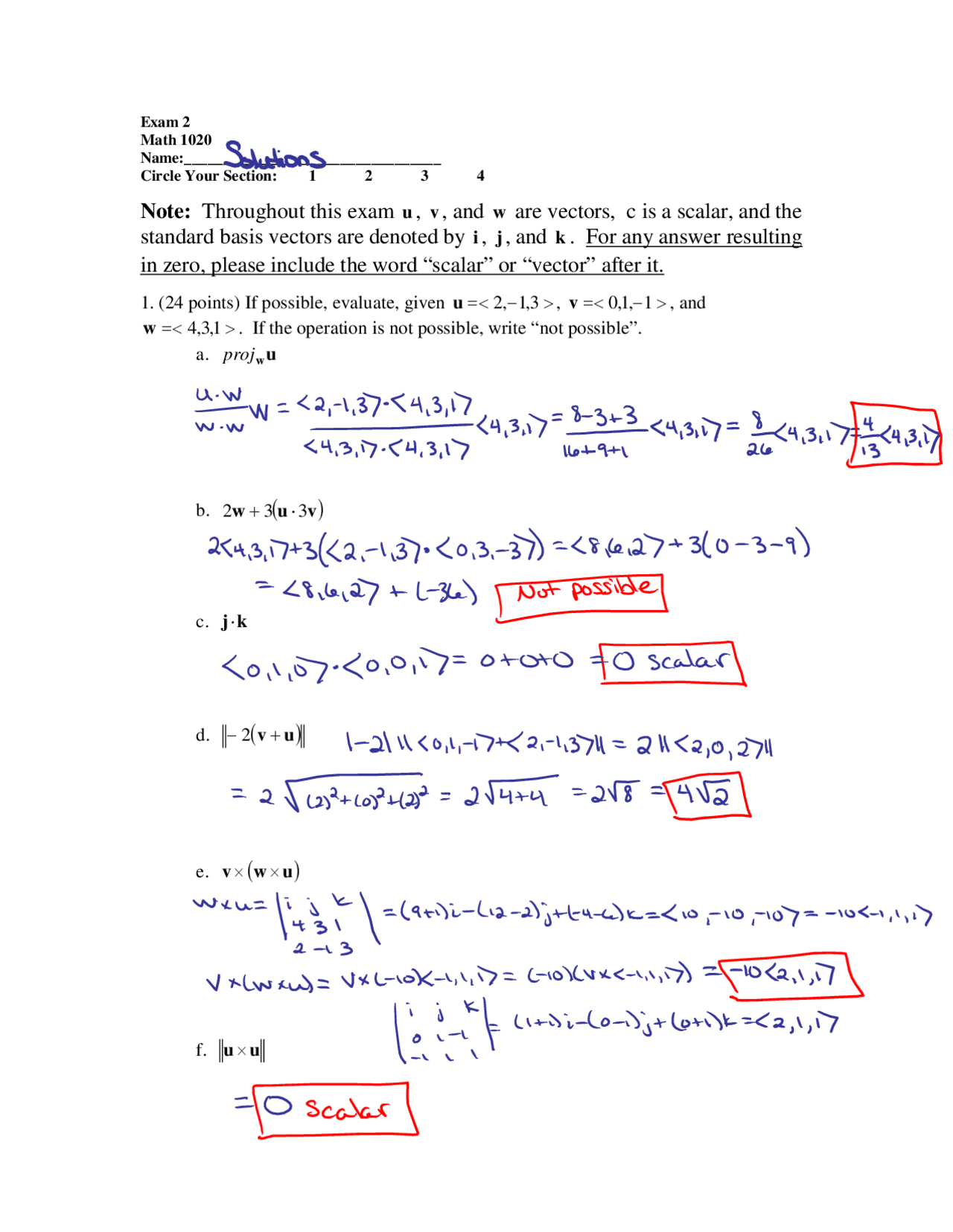 Midterm Exam 2 With Solution Calculus Ii Math 1020 Docsity