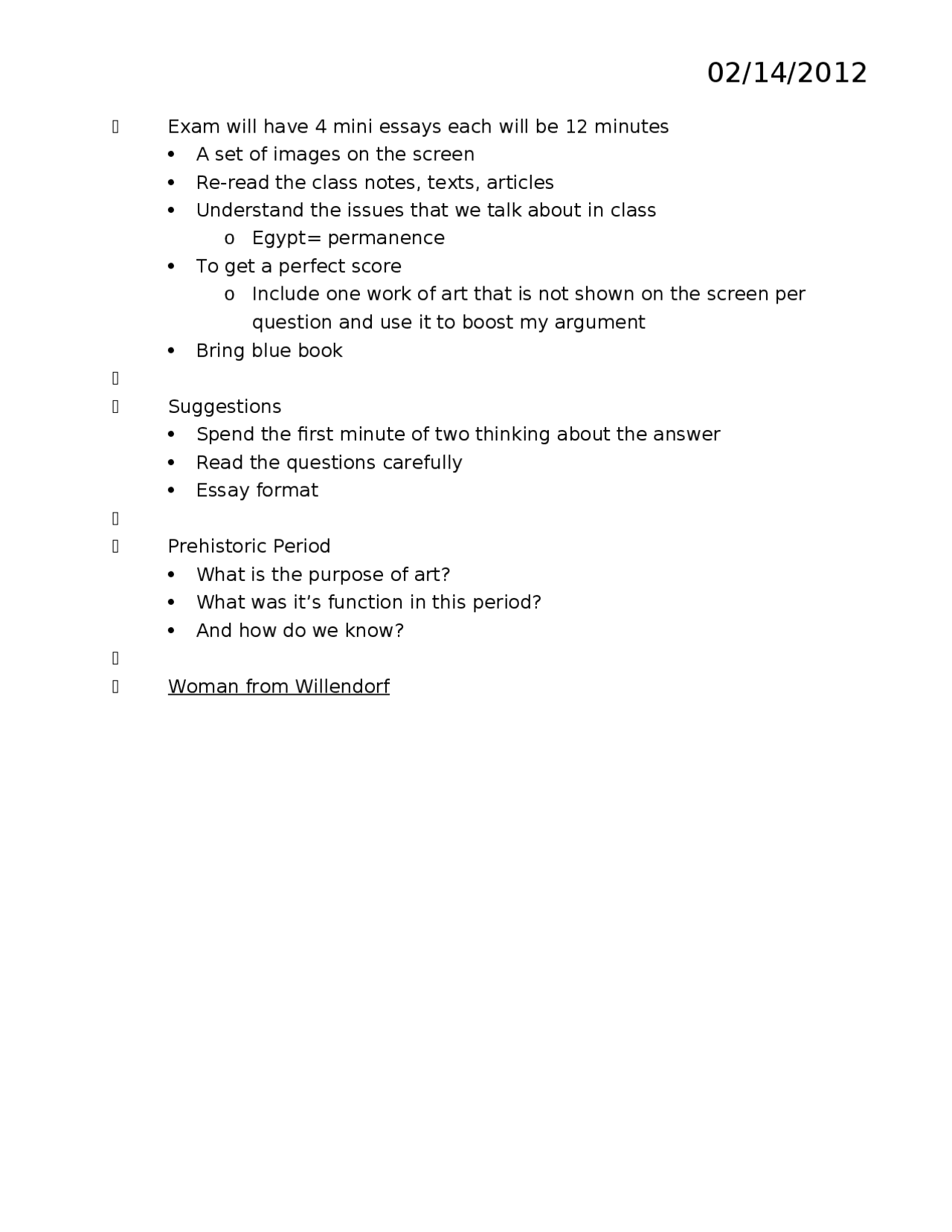 Test 1 Review for Survey of Ancient Through Medieval Art | ARH 302 ...