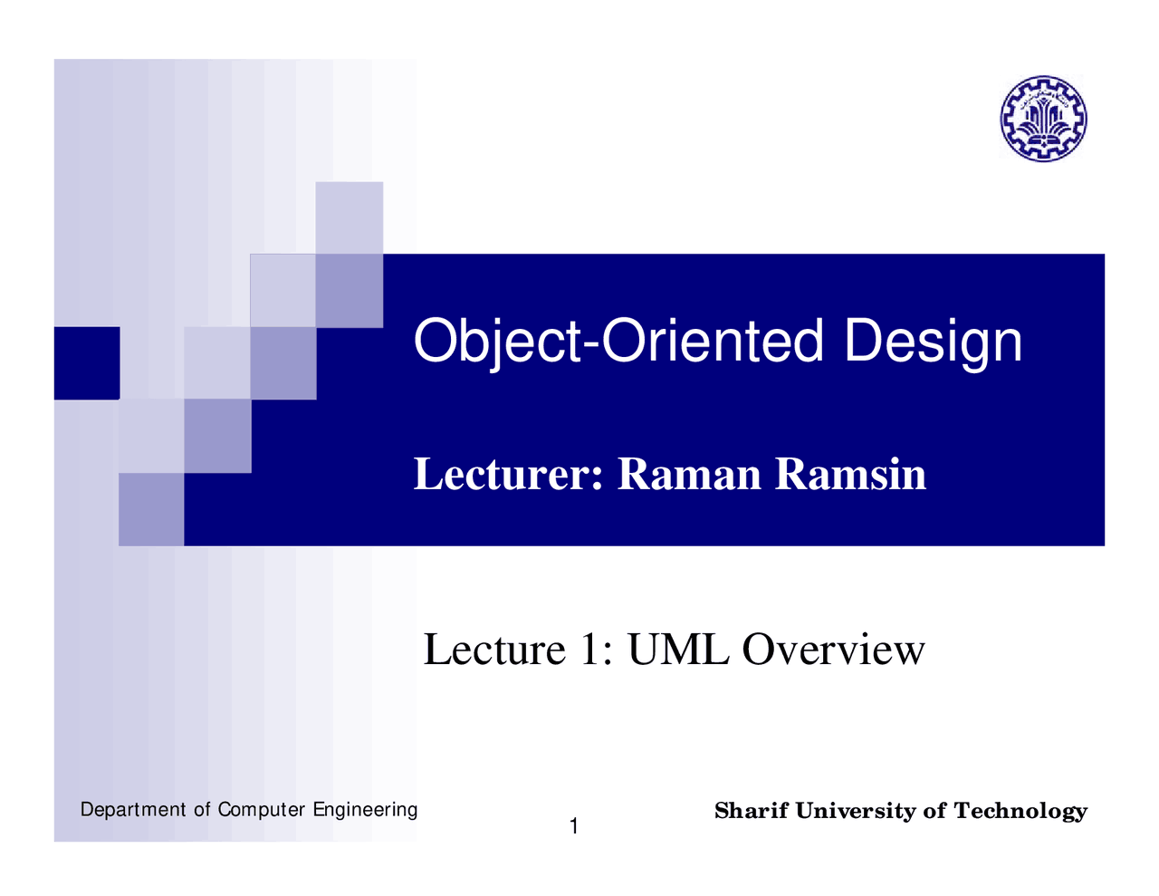 Unified Modeling Language-Object-Oriented Design-Lecture 1 Slides-Computer Engineering - Docsity