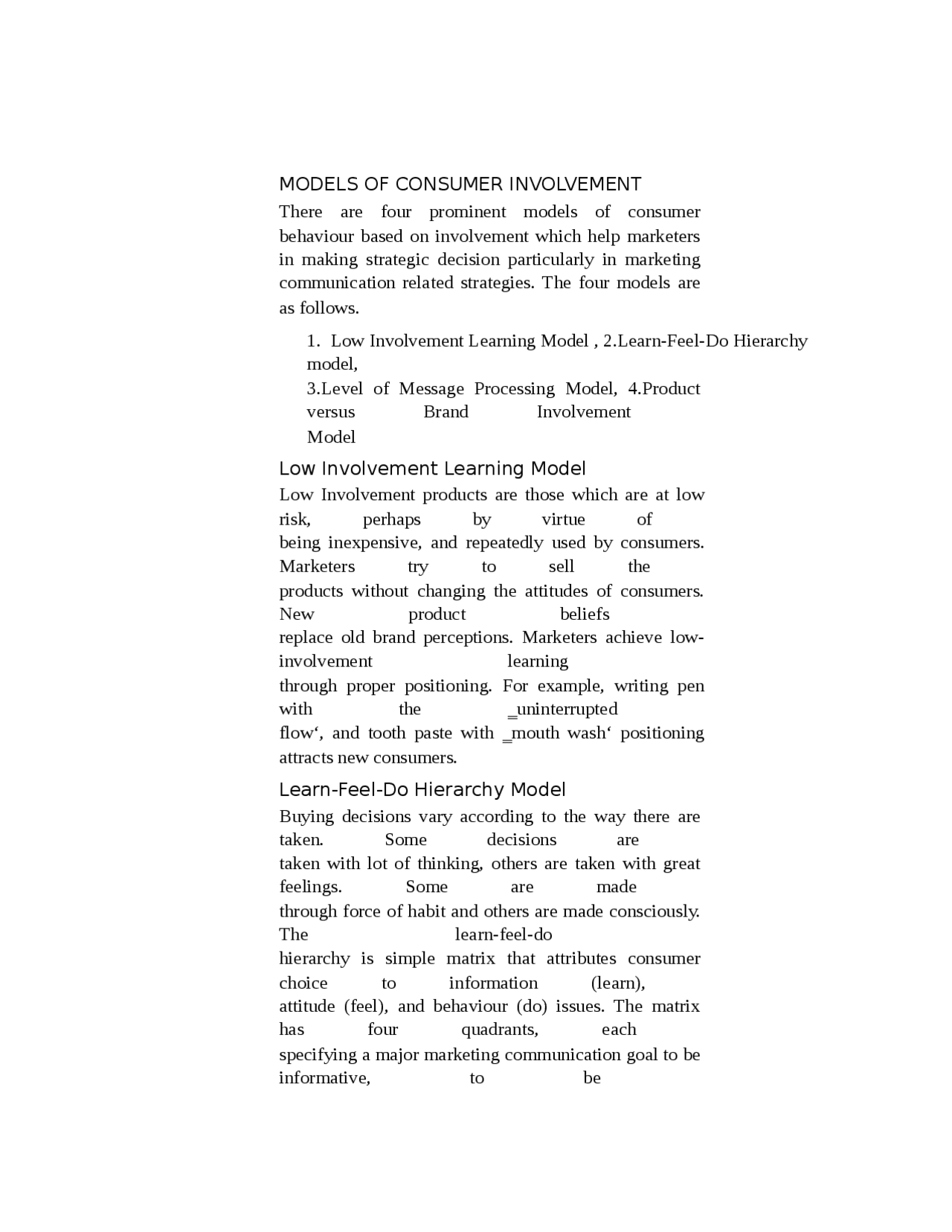 Consumer Behaviour And Marketing Action Models Of Consumer