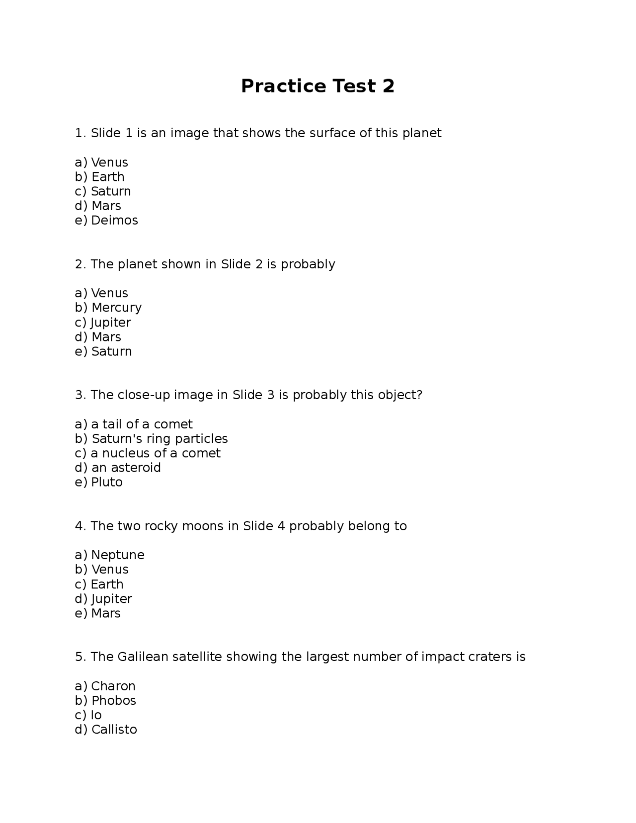 Test 2 Practice Questions Observing The Universe Astr 1031 Docsity