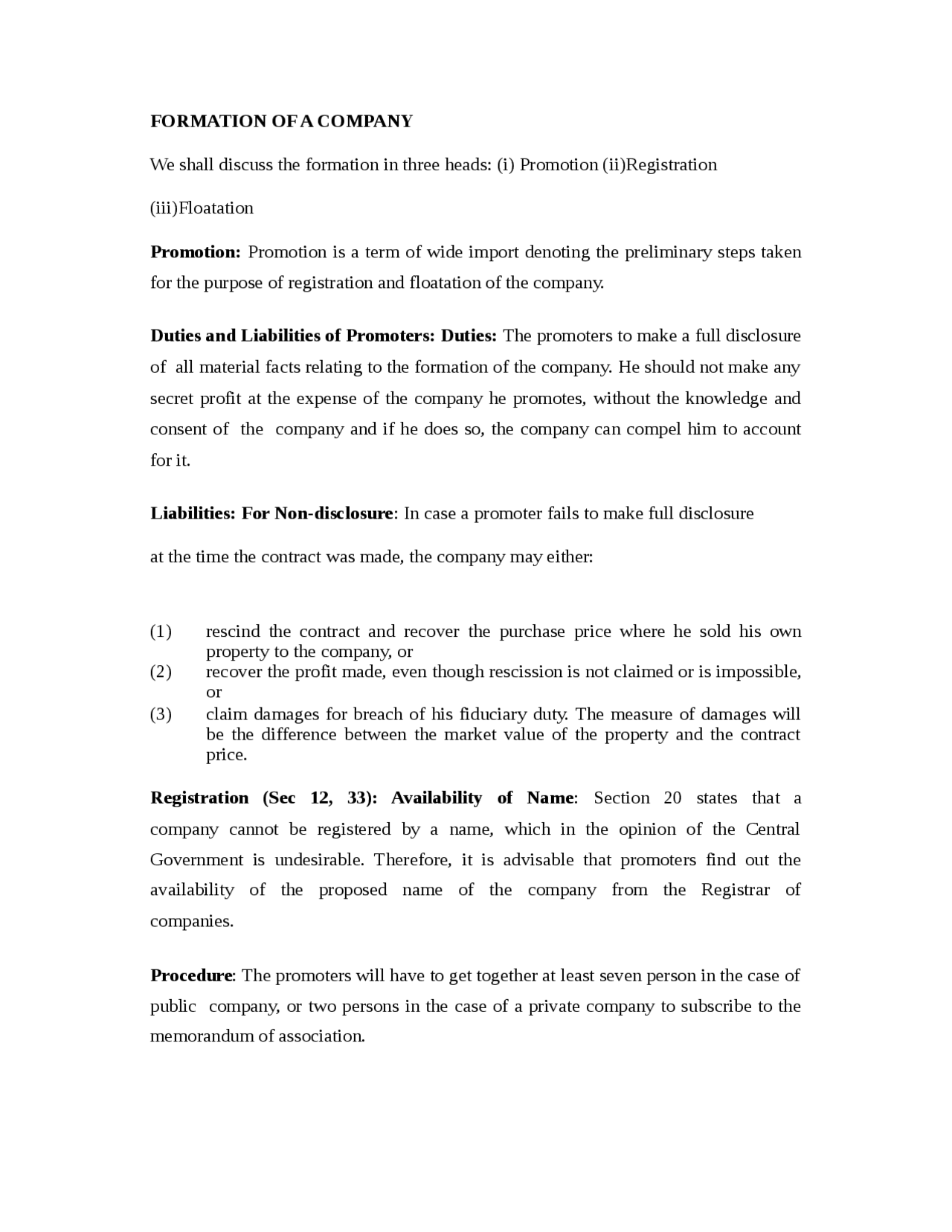 Business Environment - Nature Of Company And Formation - Part 2 - Notes ...