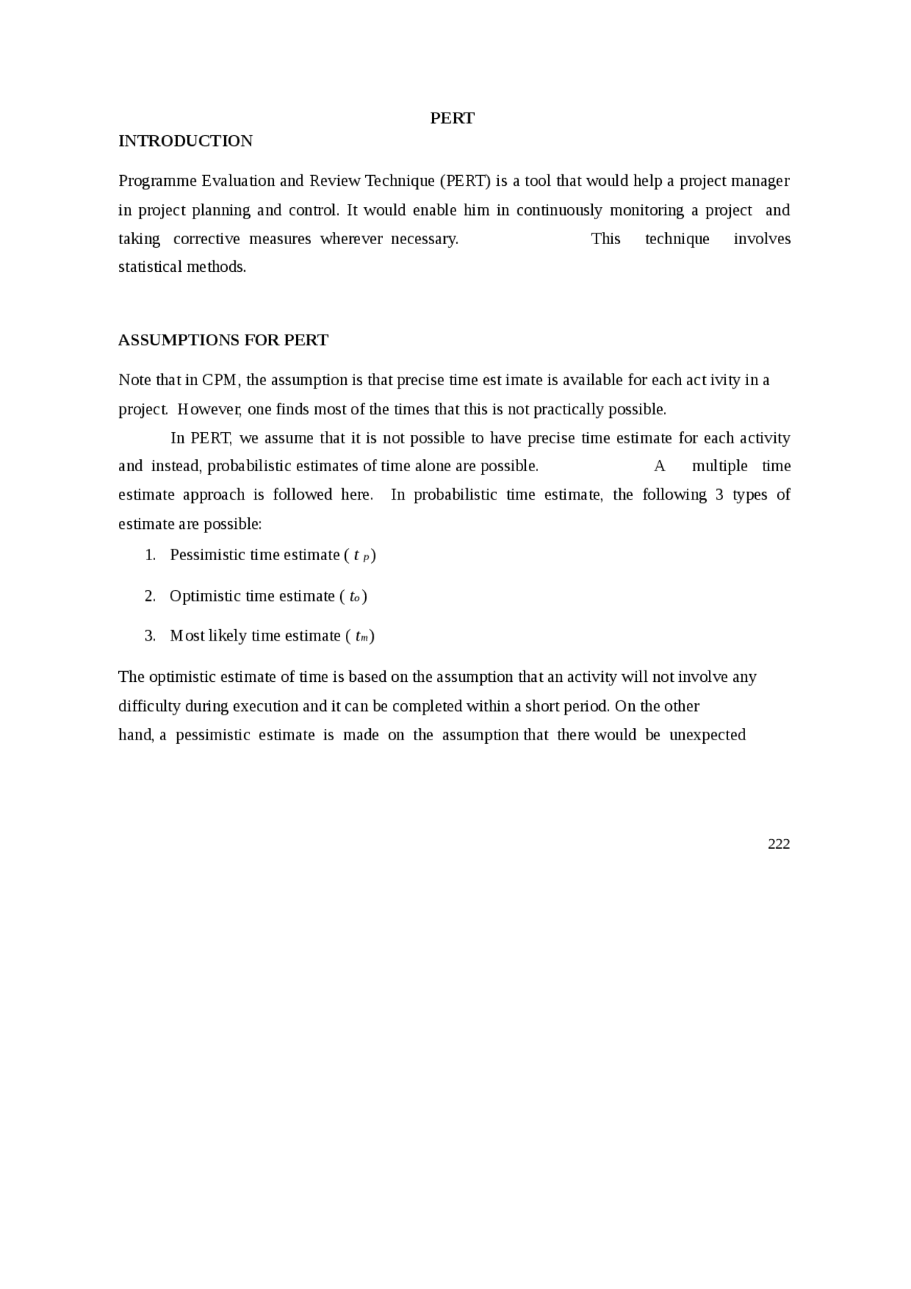 Operations Research - PERT - Excercise - Business Management - Docsity