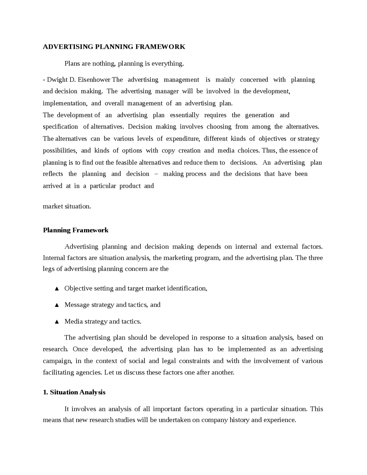 Advertising and Sales Promotions new - ADVERTISING PLANNING FRAMEWORK ...