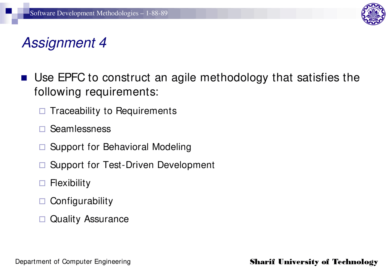 Agile Methodology-Software Development Methodologies-Assignment 11-Computer Engineering-Raman ...