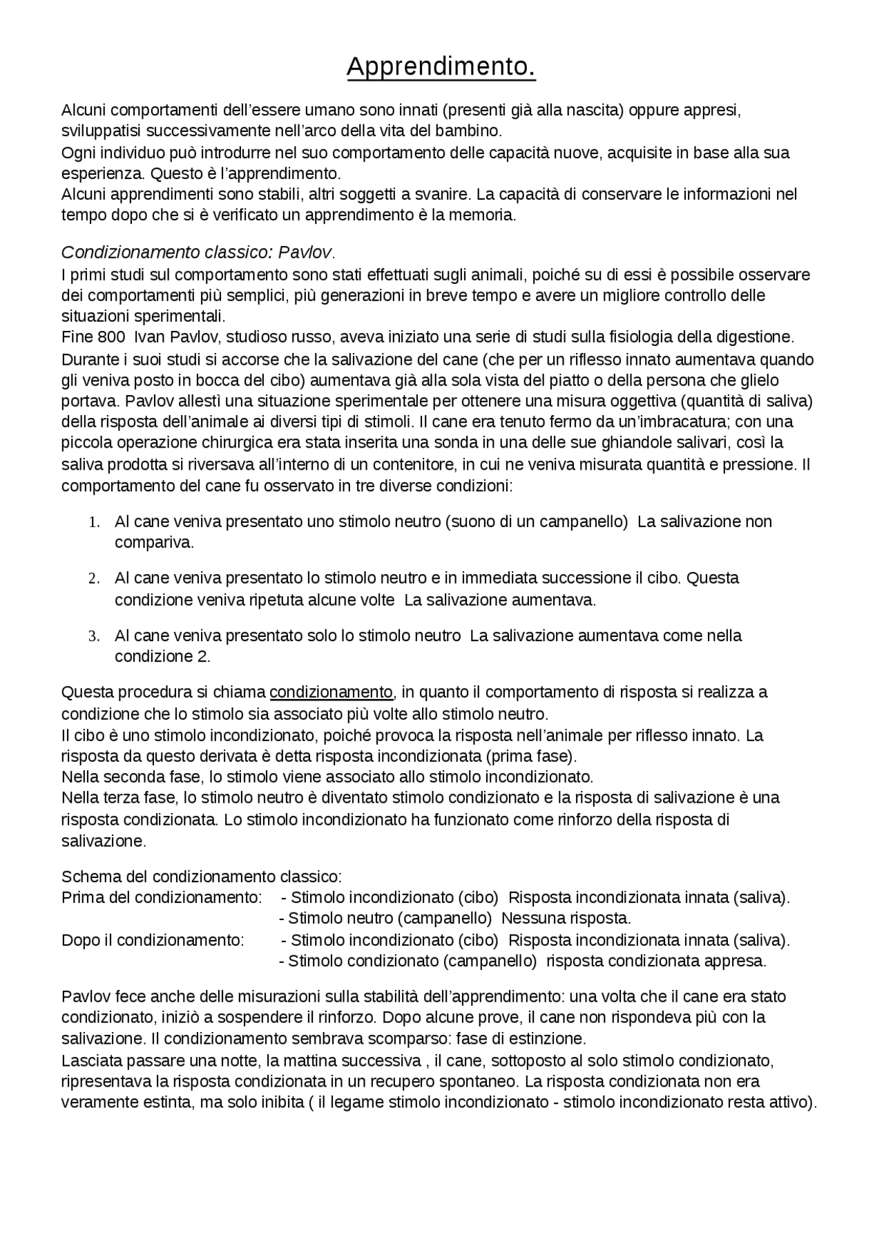 Apprendimento Docsity