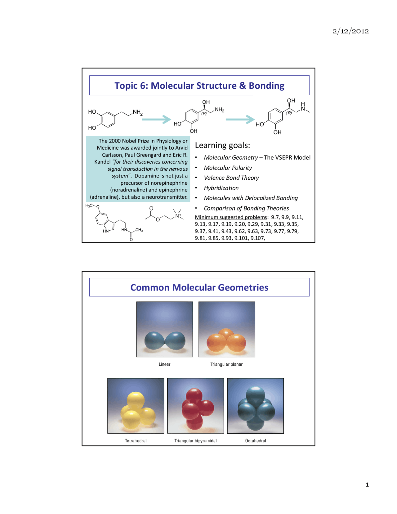 Molecular Structure - Principle of Chemistry | CHEM - Docsity