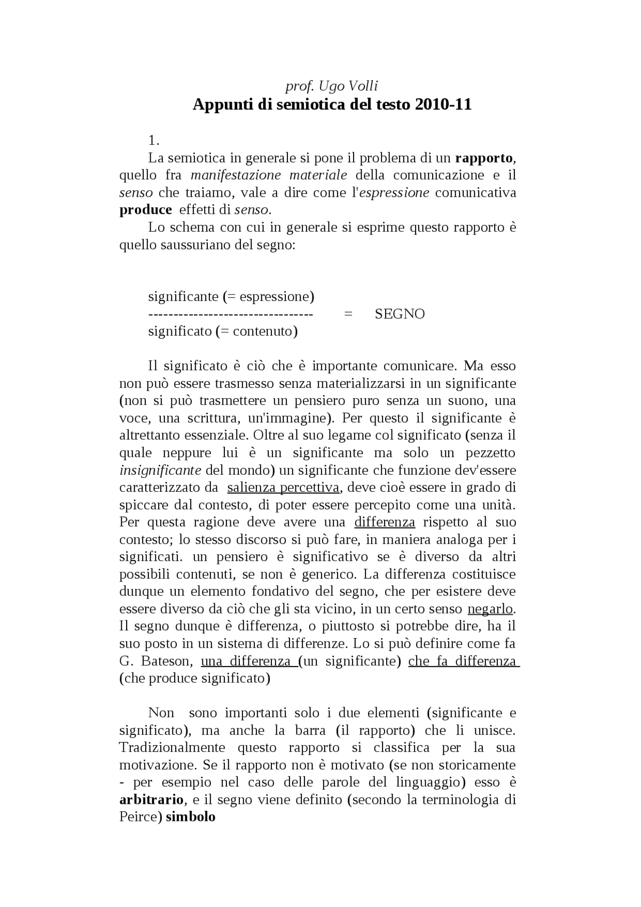 Semiotica Del Testo Docsity