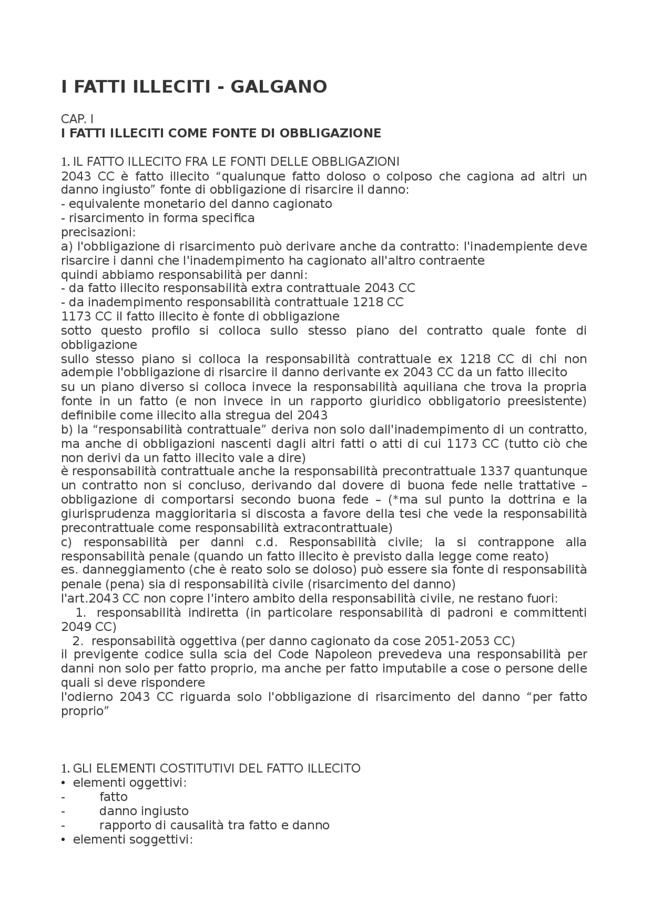 I Fatti Illeciti Docsity