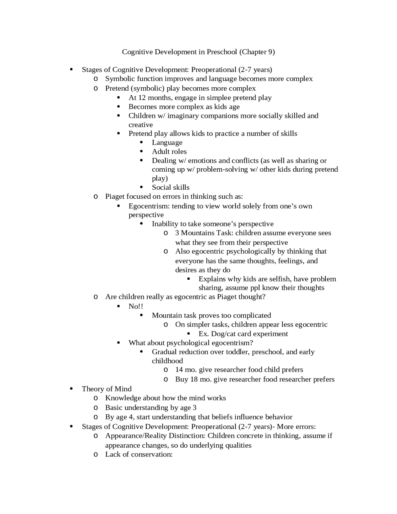 Cognitive Development in Preschool - Developmental Psychology | PSYC ...