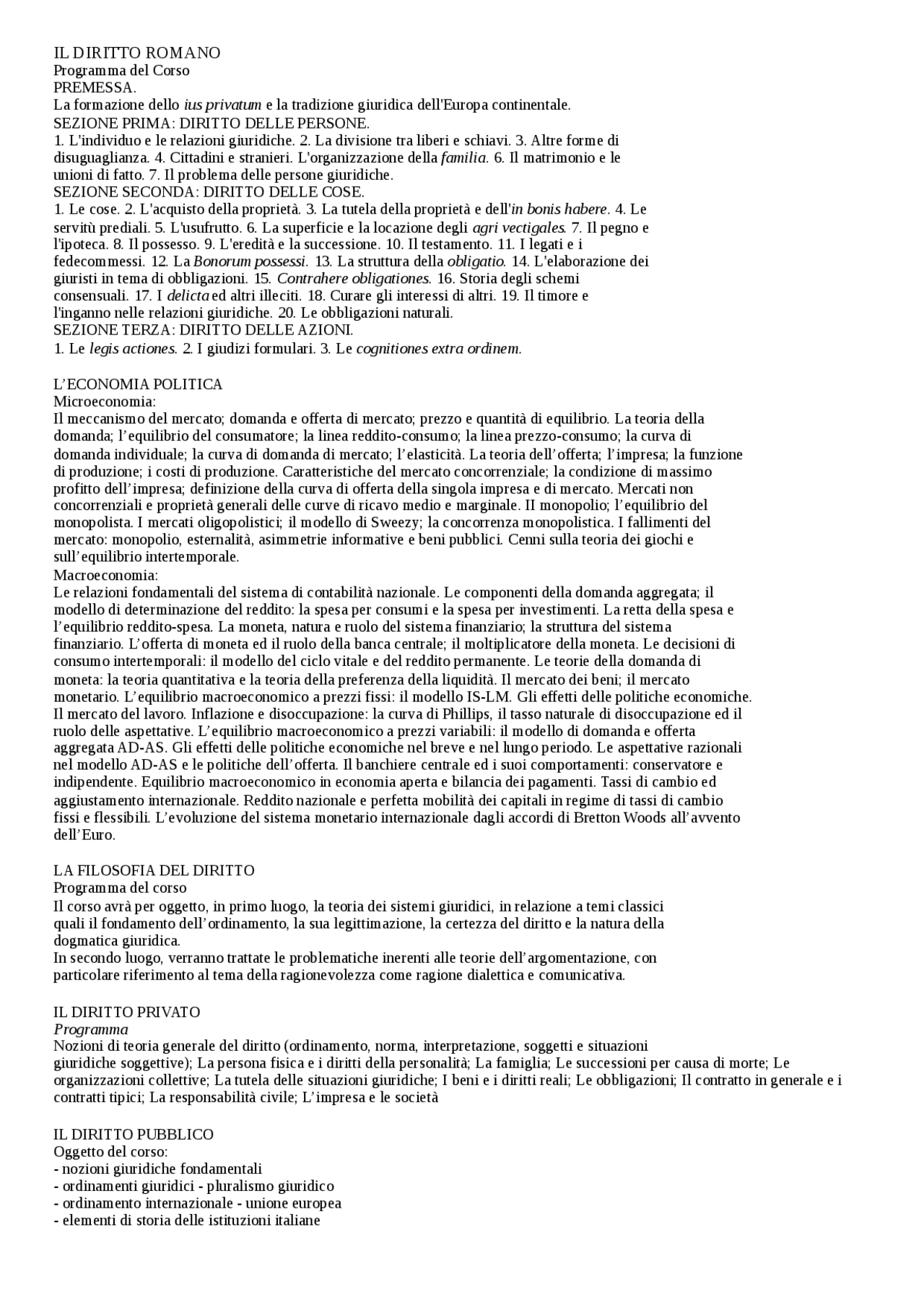 I Programmi Docsity