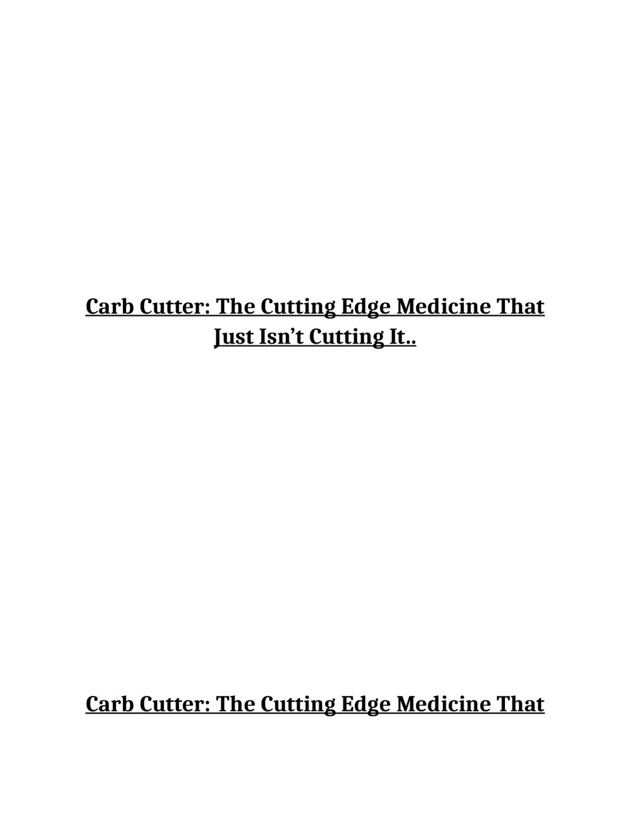 Carb Cutter Article Example | Biology Laboratory | BIOL 1103L - Docsity