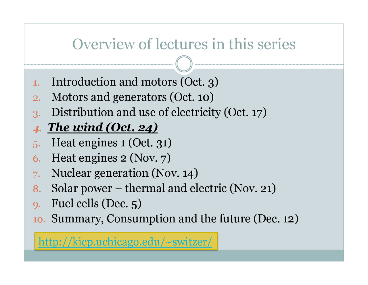 The Wind-The Physics of Energy Devices-Lecture 4 Slides-Physics - Docsity