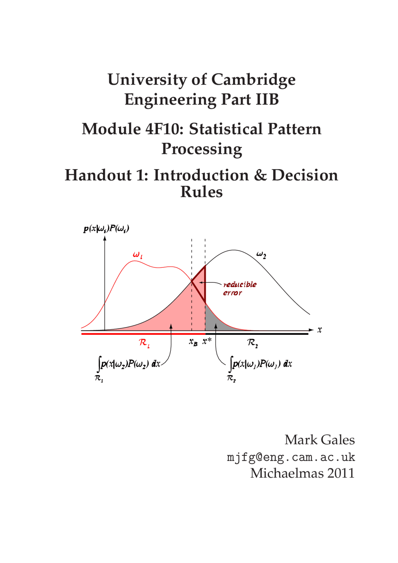 Handout 1 Introduction And Bayes Decision Theory Exercises Applied
