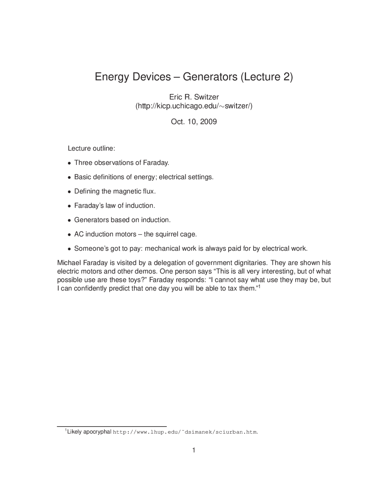 Generators The Physics Of Energy Devices Lecture 2 Notes Physics Docsity