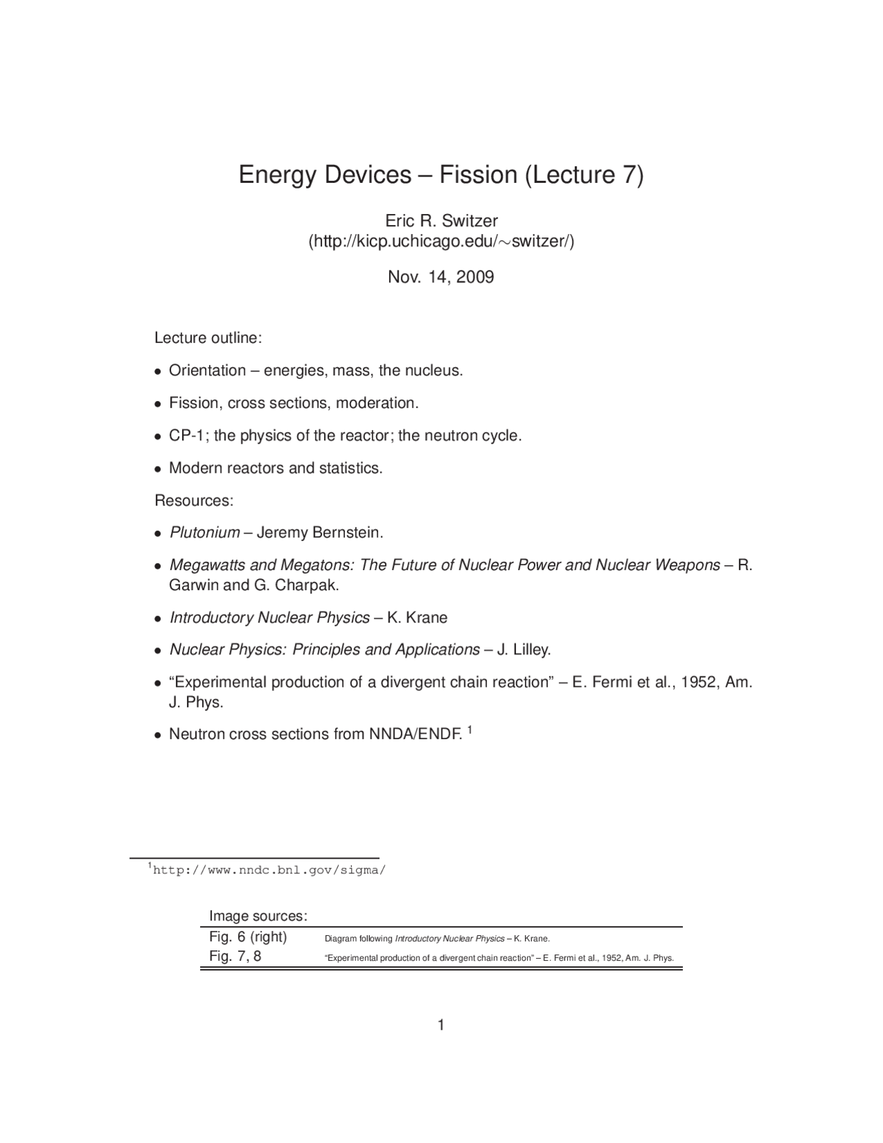 Fission-The Physics of Energy Devices-Lecture 7 Notes-Physics - Docsity
