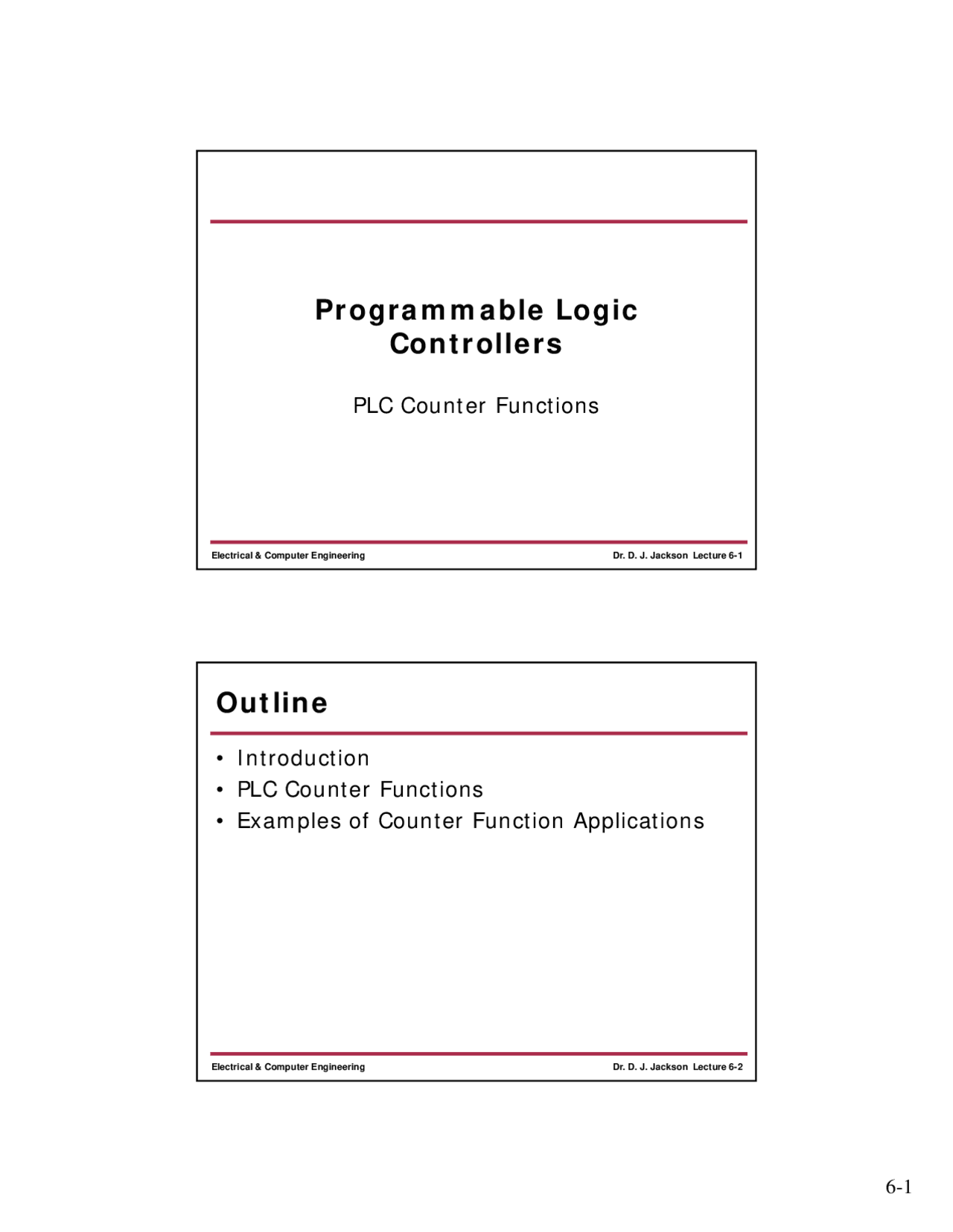 Counter Functions-Programmable Logic Controllers-Lecture 06 Slides ...