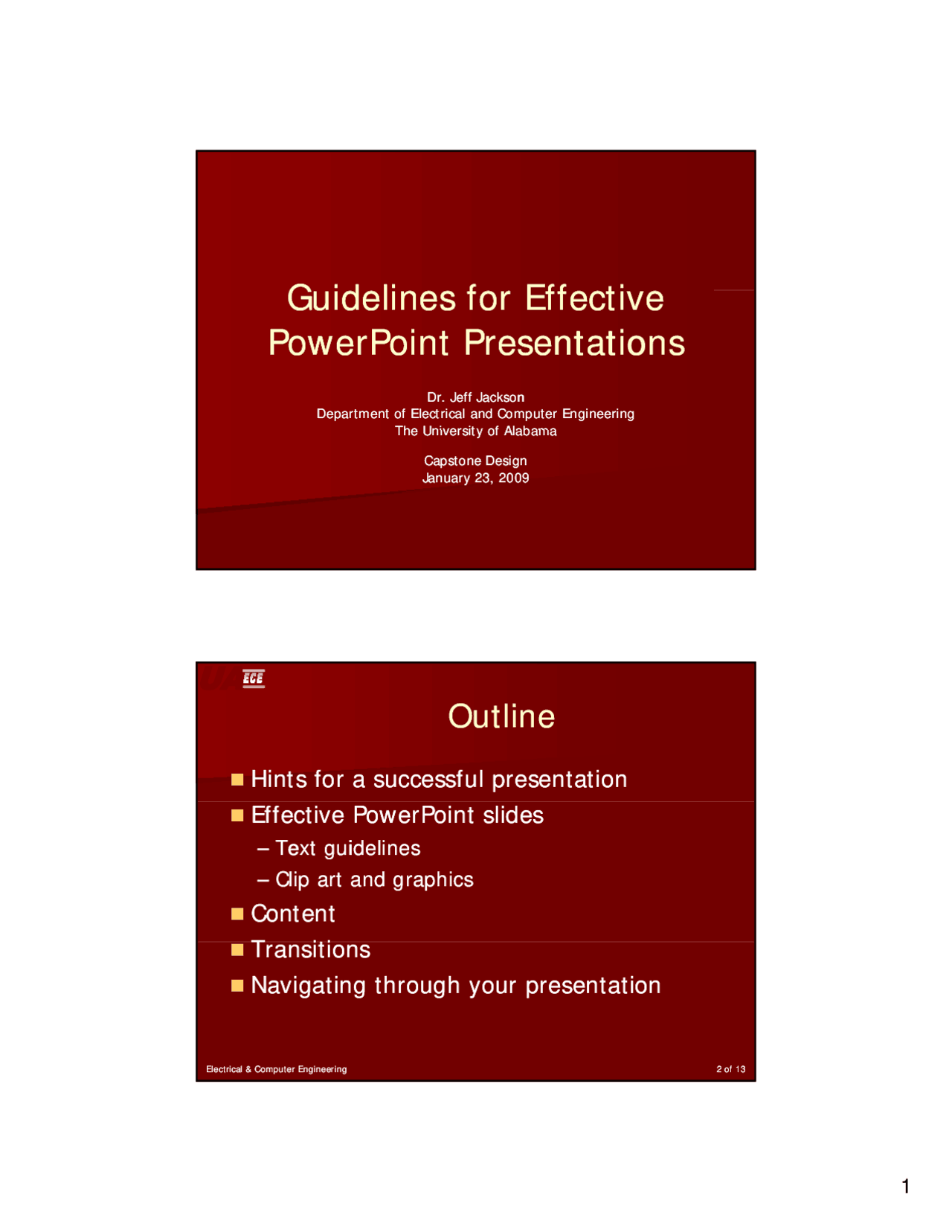 Guidelines Capstone Design Lecture 05 Slides Electrical And Computer