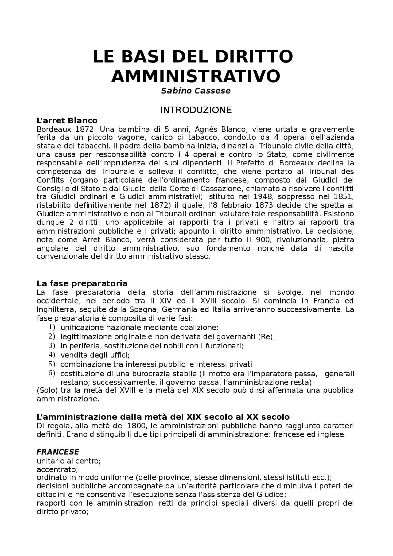 Le Basi Del Diritto Amministrativo Sabino Cassese Docsity