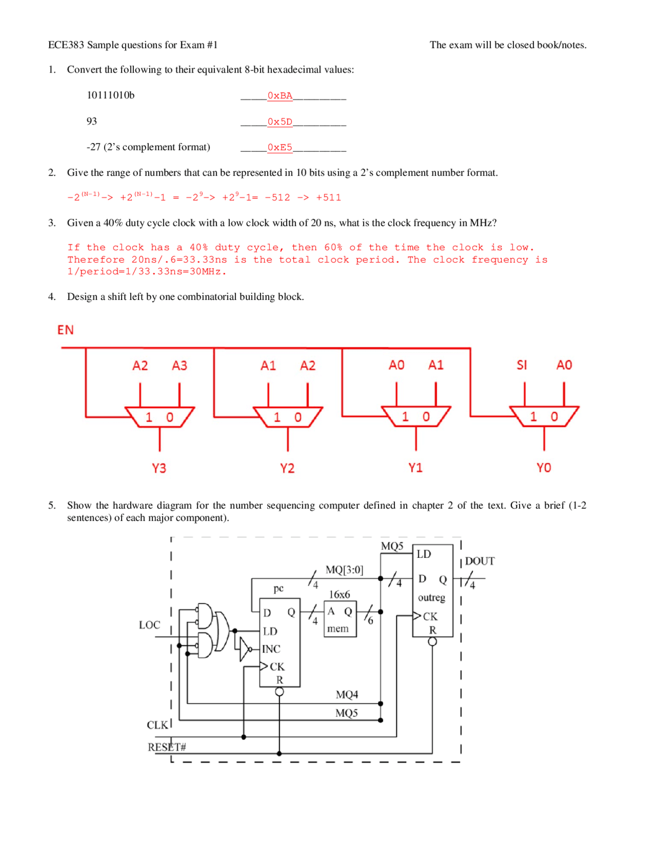 Exam Microcomputers Exam Paper 01 Electrical And Computer Engineering