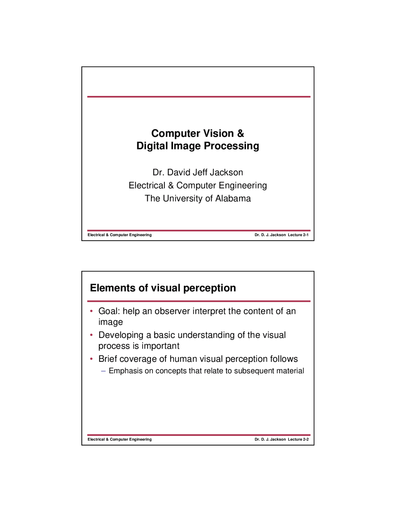 Computer Vision And Digital Image Processing Docsity