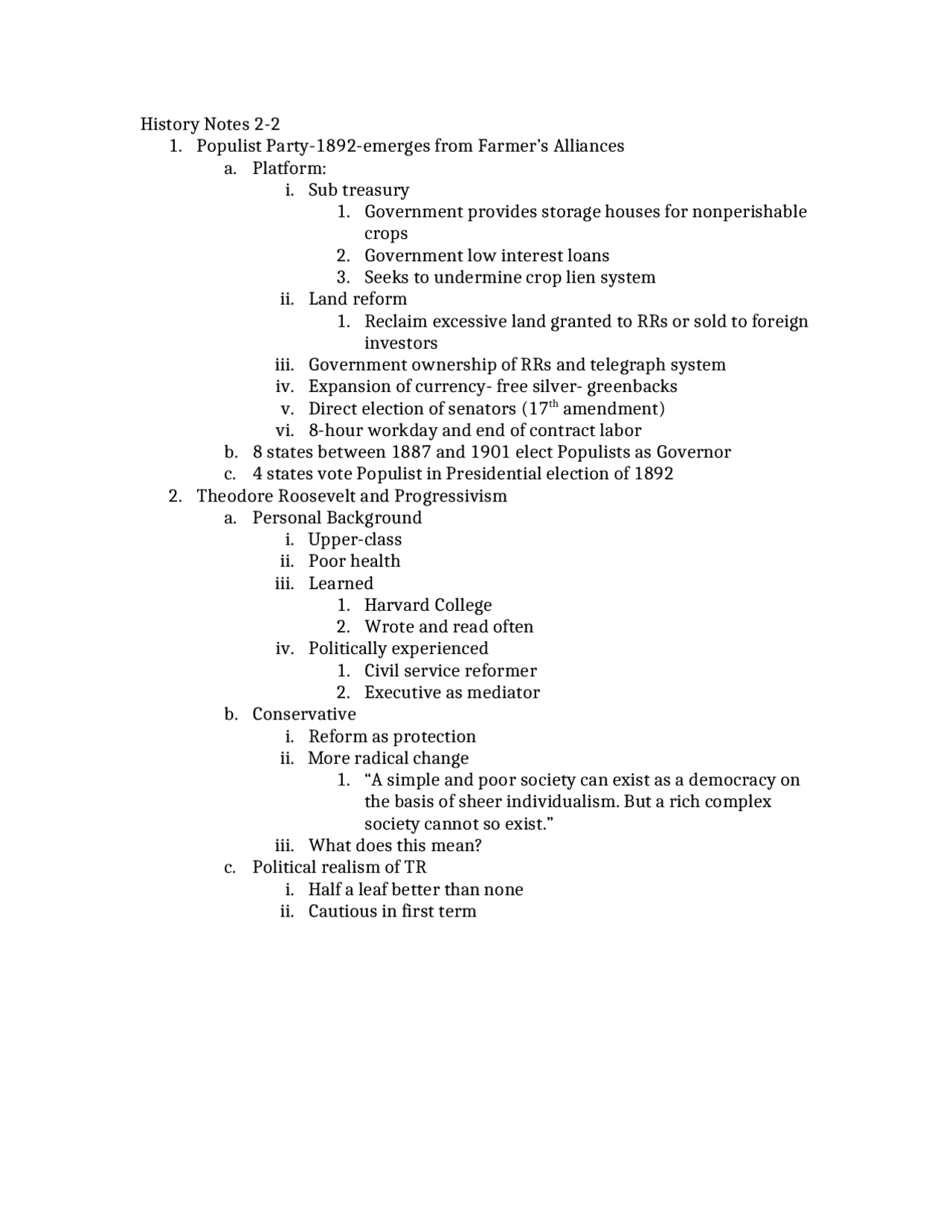 American History Since 1865 - Notes | HIST 2112 - Docsity