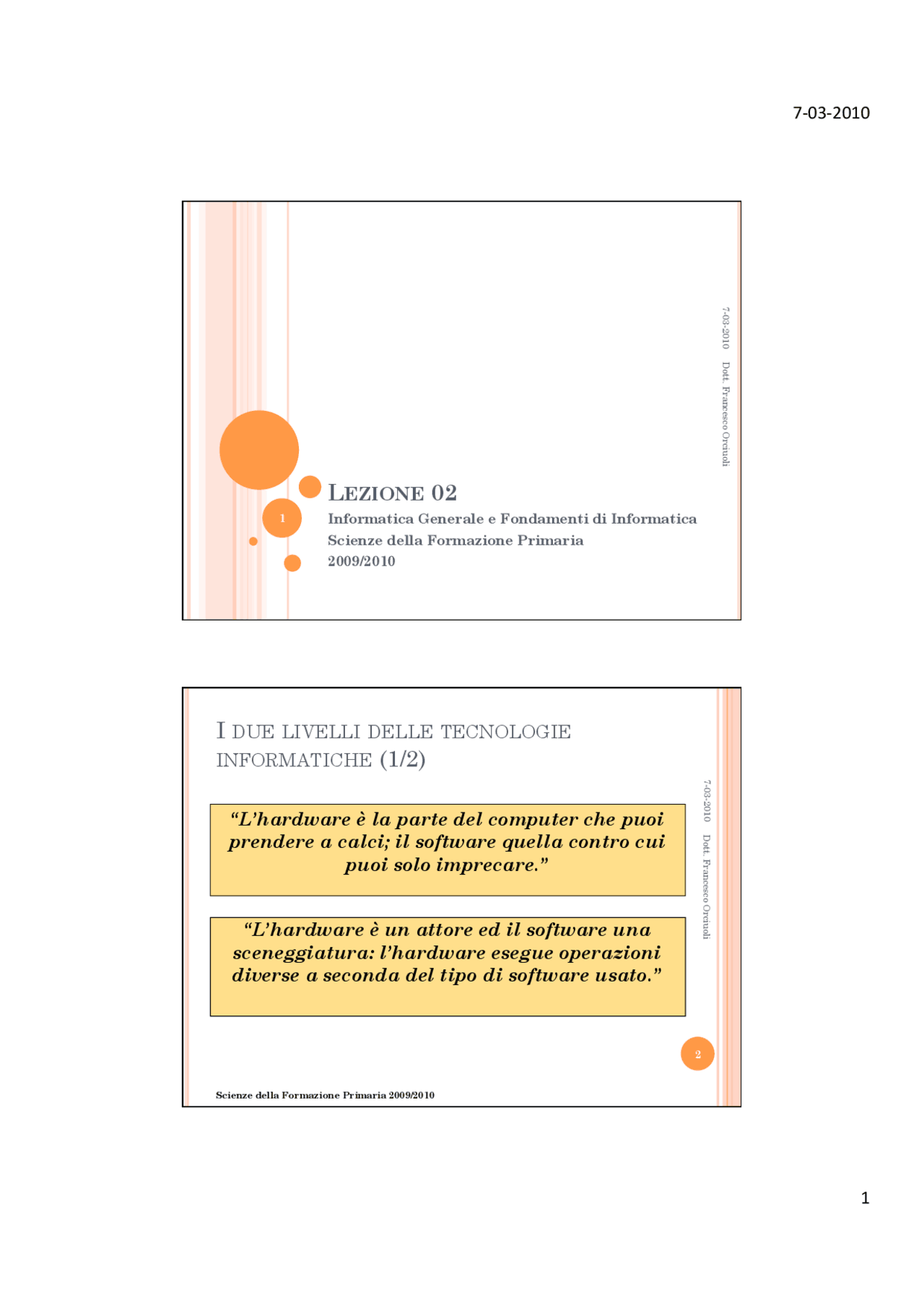 Lezione 2 Informatica Docsity