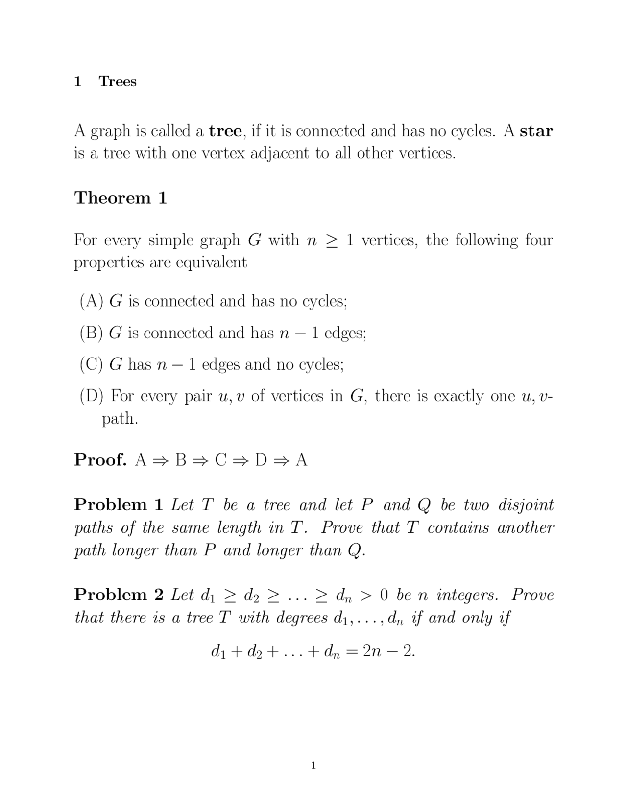 Lecture Notes On Trees Graph Theory Csci 4260 Docsity 
