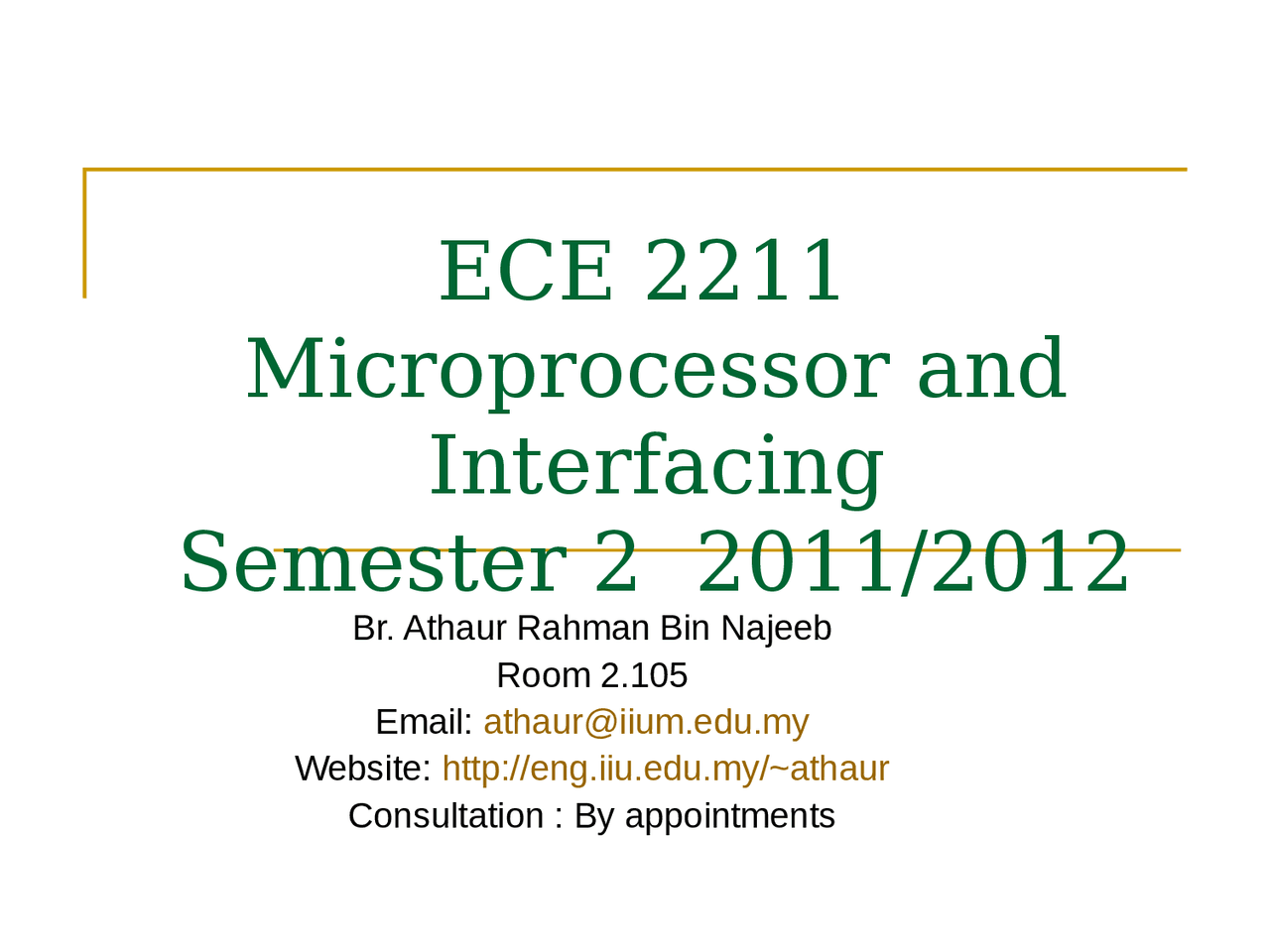 Microprocessor And Interfacing Lecture Slides Docsity