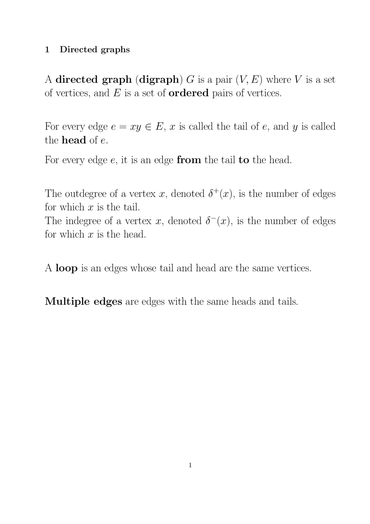 Lecture Notes On Directed Graphs Graph Theory Csci 4260 Docsity